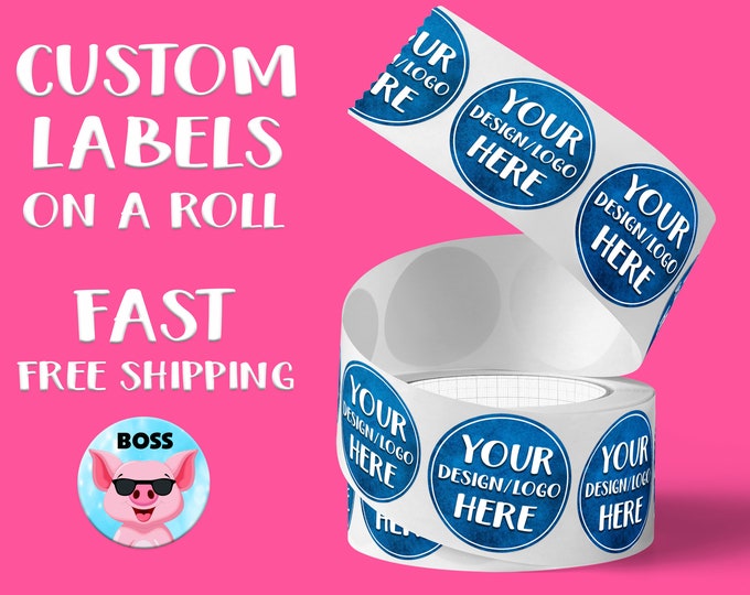 Custom Labels on Roll Premium Gloss Weatherproof Labels Your Design ...