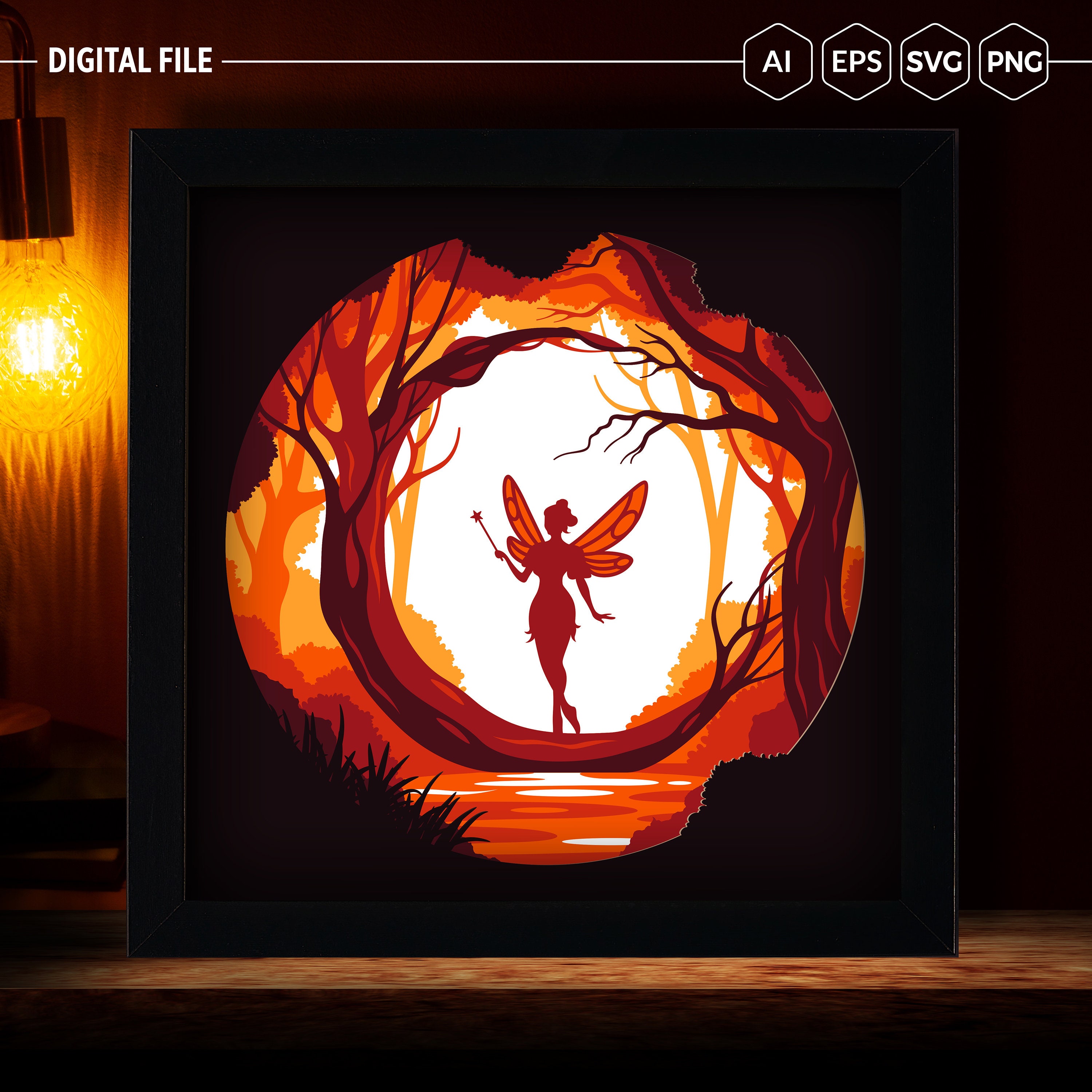 Fairy Light Box Template Files SVG Shadow Box SVG Cricut File Cutting ...