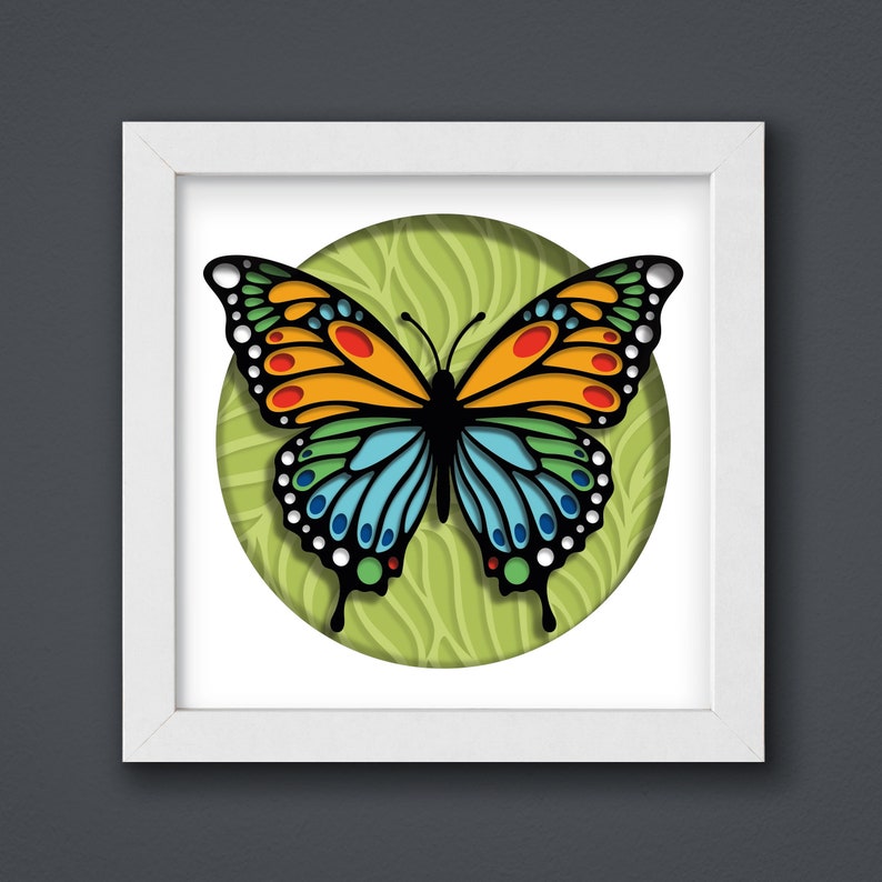 3D Butterfly Svg, Shadow Box, 3D Paper Cut Light Box Template, SVG ...