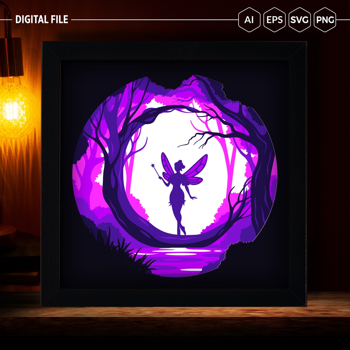 Fairy Light Box Template Files SVG Shadow Box SVG Cricut File Cutting ...