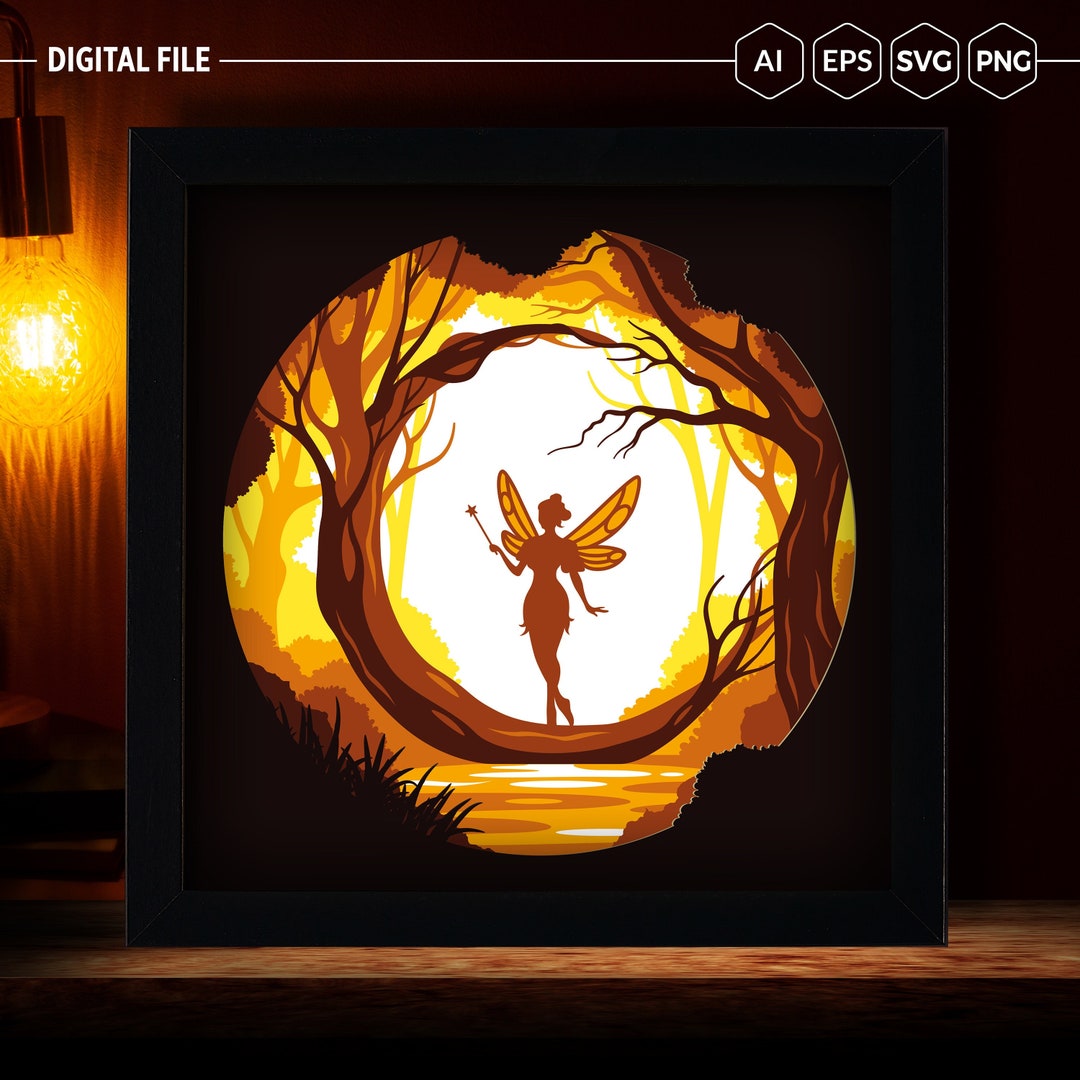 Fairy Light Box SVG Template – 3D Paper Cut Shadow Box (digital ...