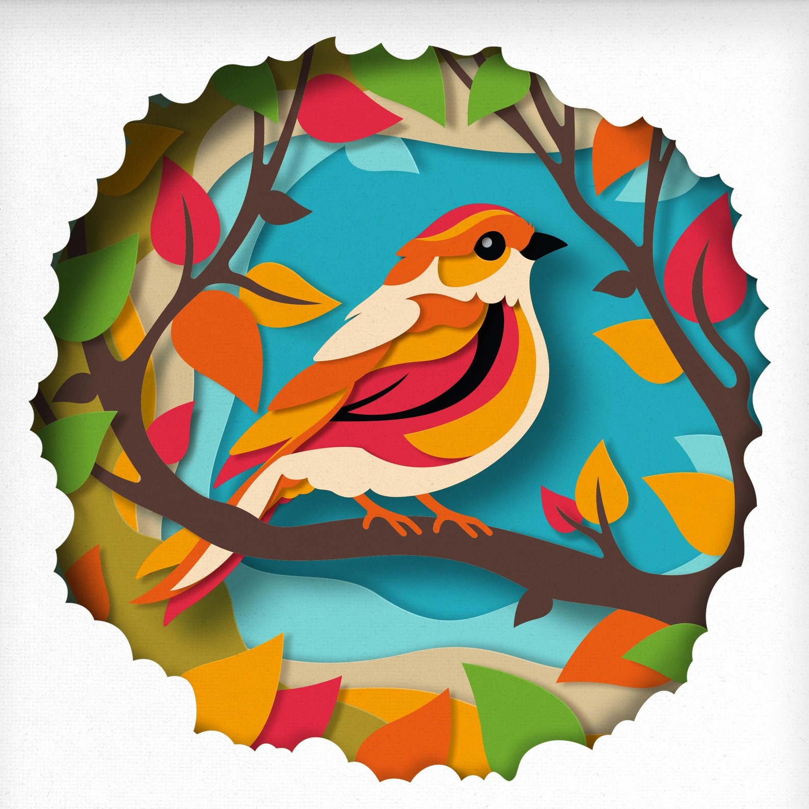 3D Bird Shadow Box SVG – Layered Papercut Template (digital Download ...