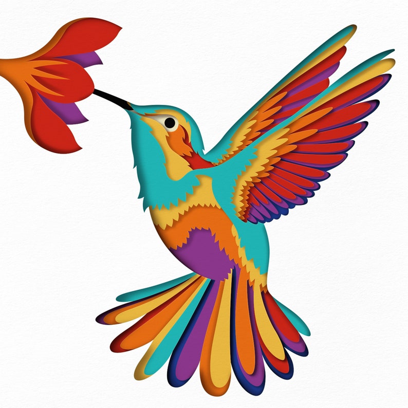 3D Hummingbird Svg Shadow Box Svg Layered Cardstock Svg for Cricut for ...