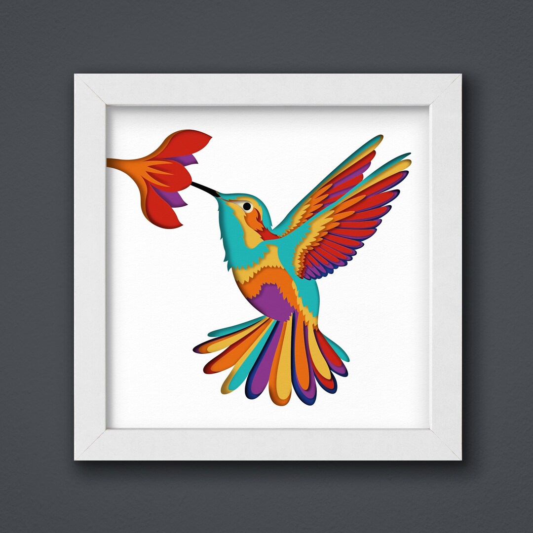 3D Hummingbird Svg - Shadow Box Svg - Layered Cardstock Svg - for ...