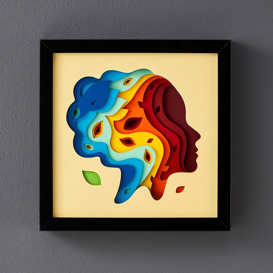 3D Woman Shadow Box Template, Layered Papercut SVG (digital Download ...