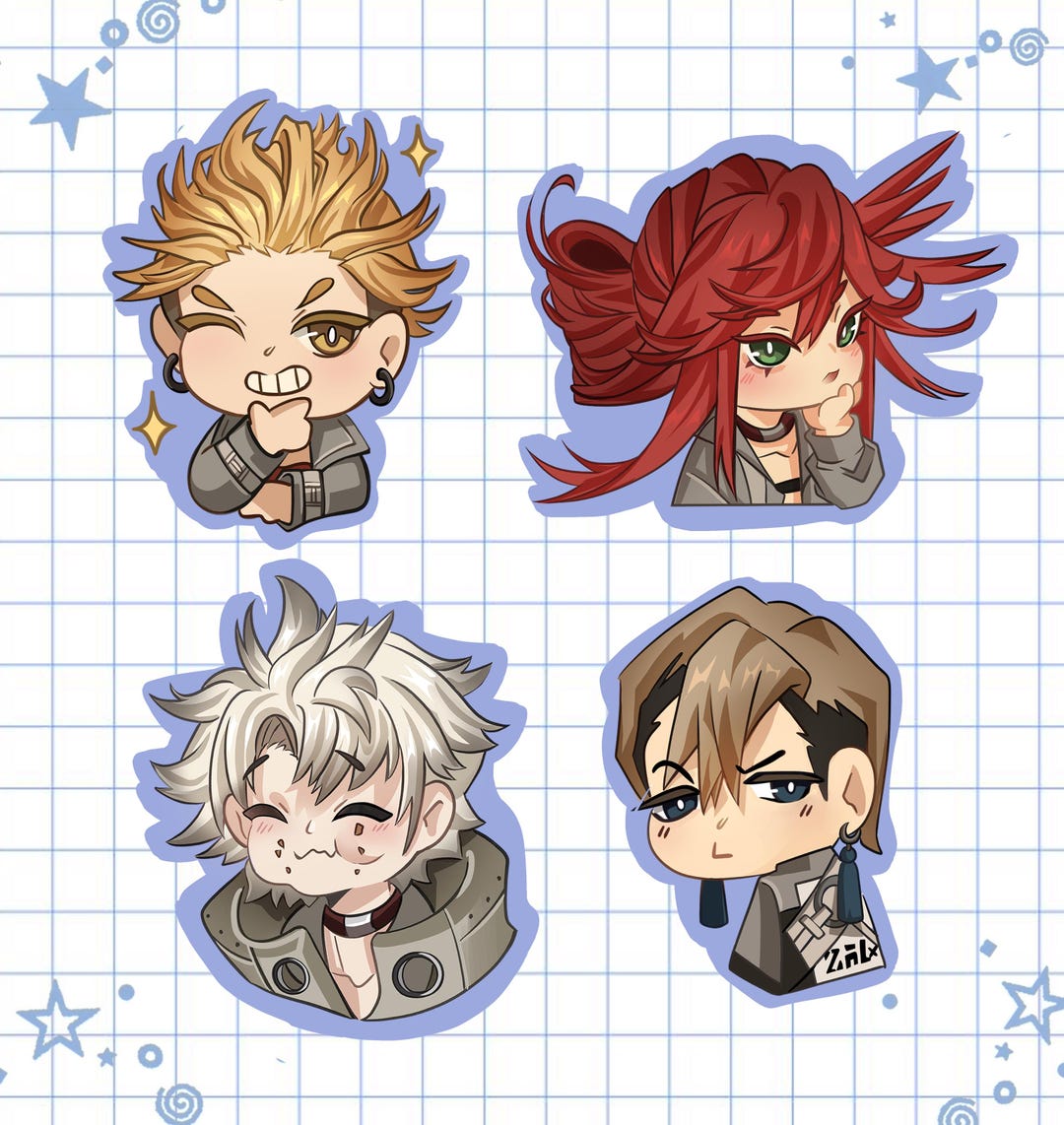 Gachiakuta Chibi Stickers, Riyo, Zanka, Enjin and Rudo - Etsy