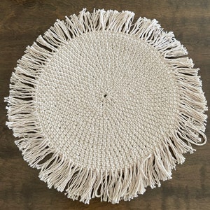 15 38cm Macrame Handmade Bohemian Placemat, Table Top Decor, Natural ...