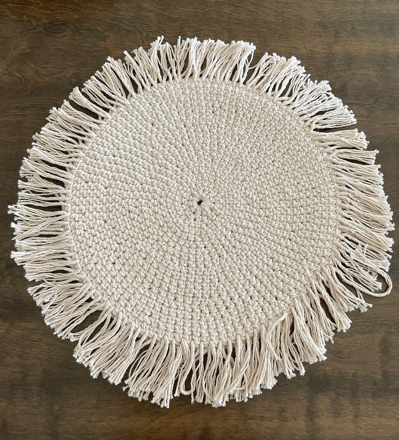 15 38cm Macrame Handmade Bohemian Placemat, Table Top Decor, Natural ...