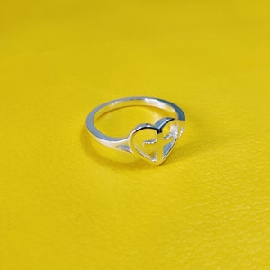 Cross Ring , 925 Sterling Silver Cross Ring, Womens Ring, Heart Cross ...