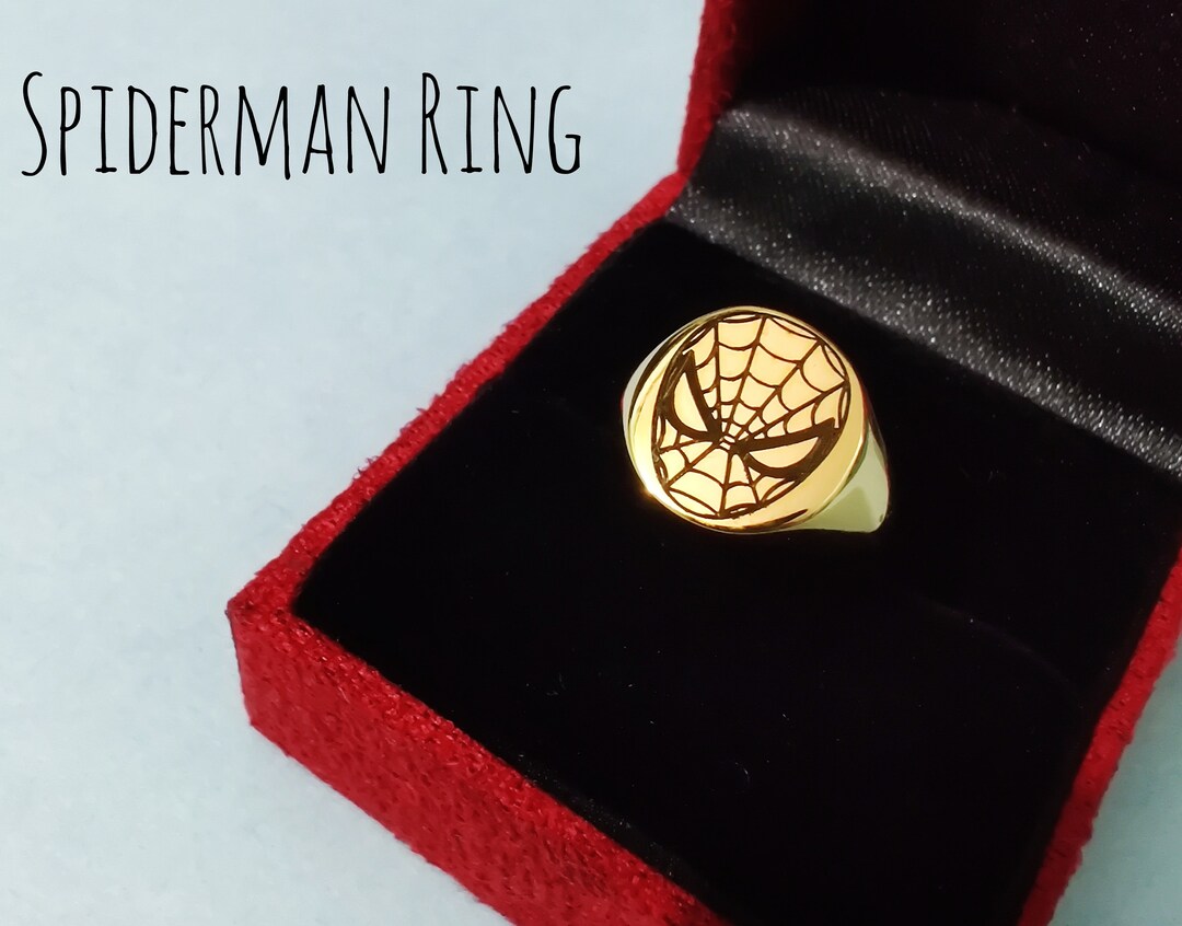 Personalized Spider Ring, Custom Silver Ring, Spiderman Ring, Engraved ...
