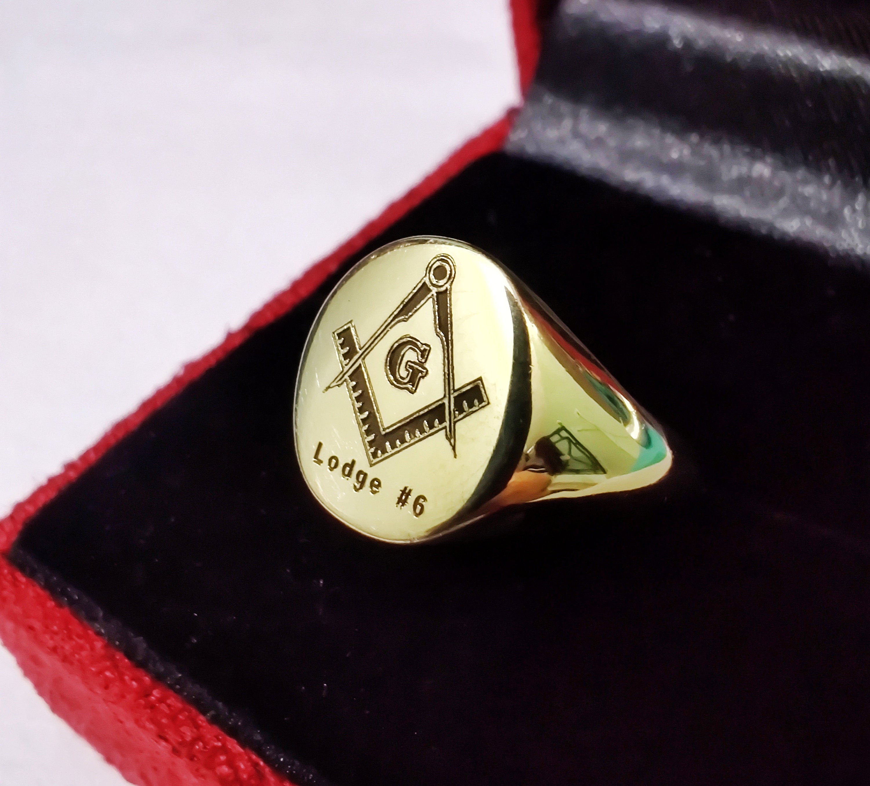 Masonic Ring, Freemason Ring , Masonic Ring With Lodge Number, Master ...