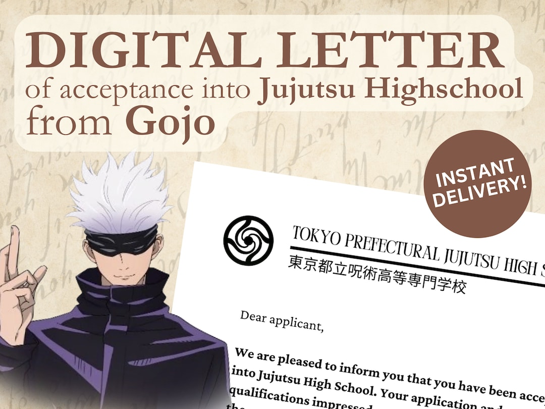 Digital Letter From Gojo Printable Comfort Character Letter - Etsy Finland