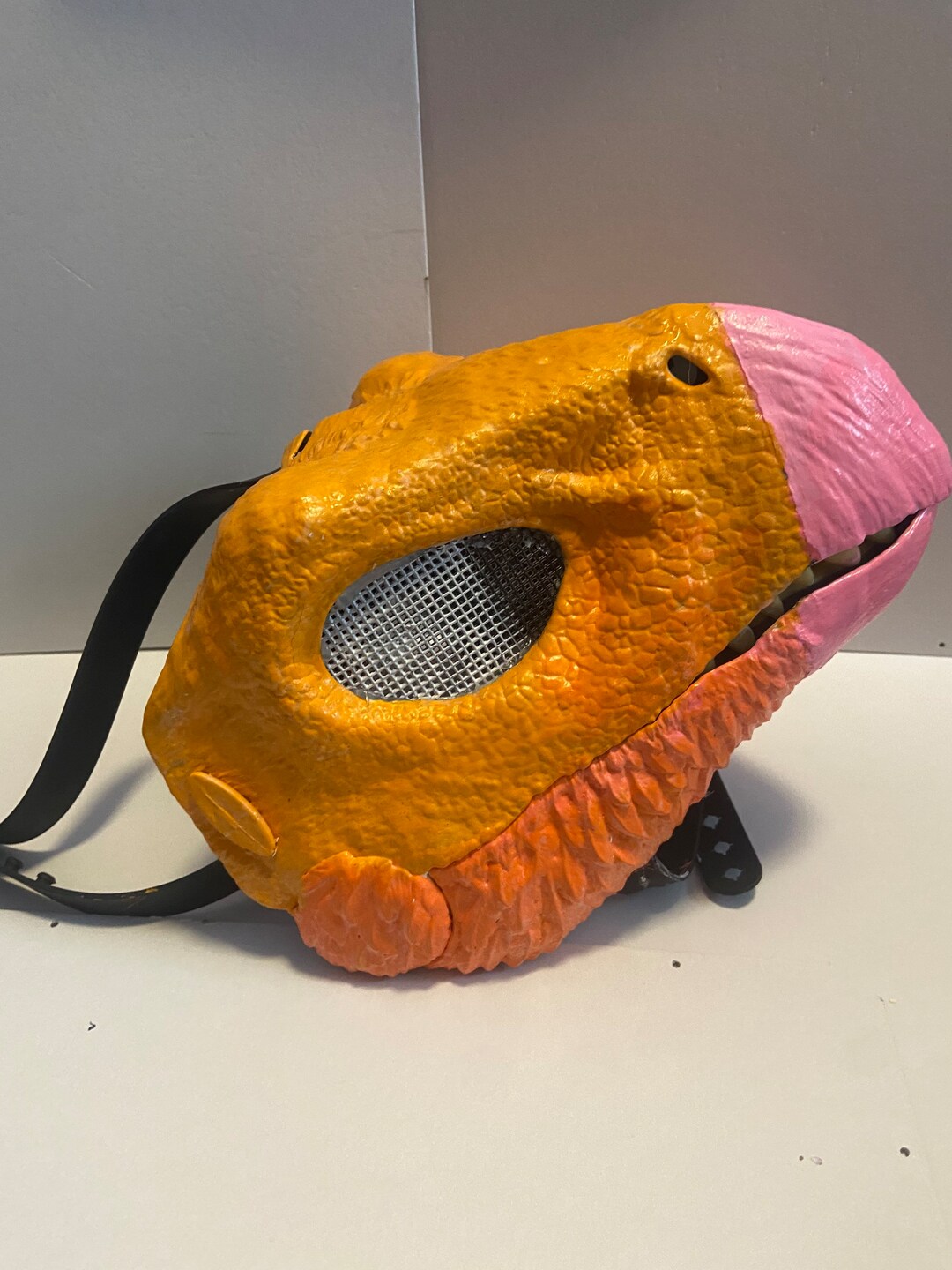 Orange and Pink Dinosaur Mask - Etsy