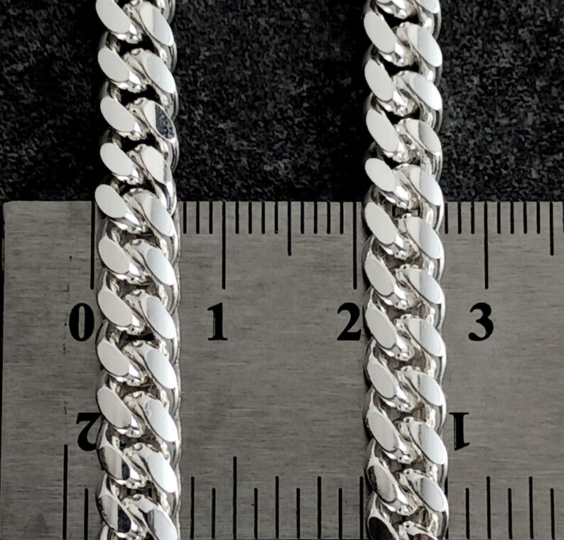 Solid 925 Sterling Silver Miami Cuban Link Chain Curb Chain Necklace ...