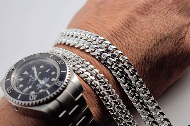 Solid 925 Sterling Silver Miami Cuban Link Chain Curb Chain Necklace ...