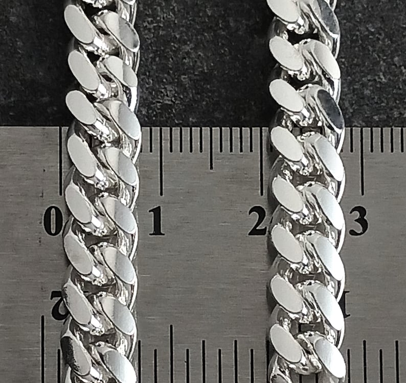 Solid 925 Sterling Silver Miami Cuban Link Chain Curb Chain Necklace ...