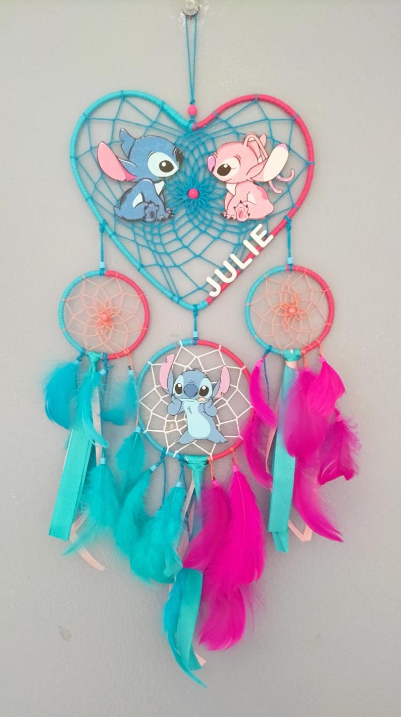 Stitch and Angel Inspired Dreamcatcher Personalized With a Name - Etsy