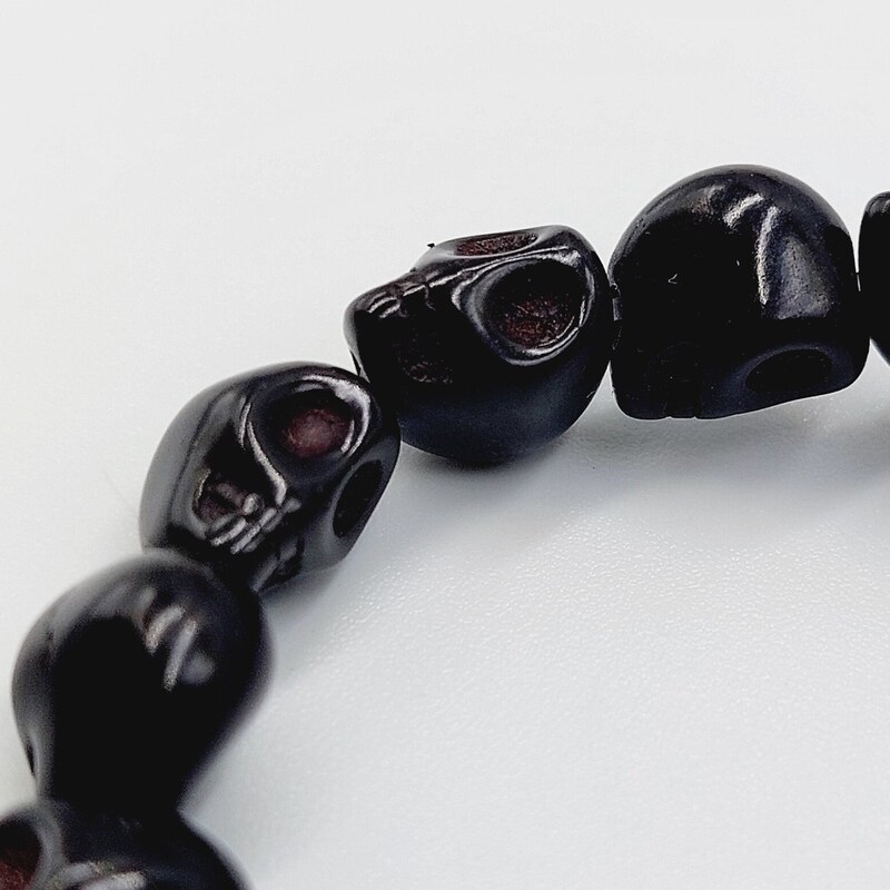 Black Howlite Skull Bead - Etsy