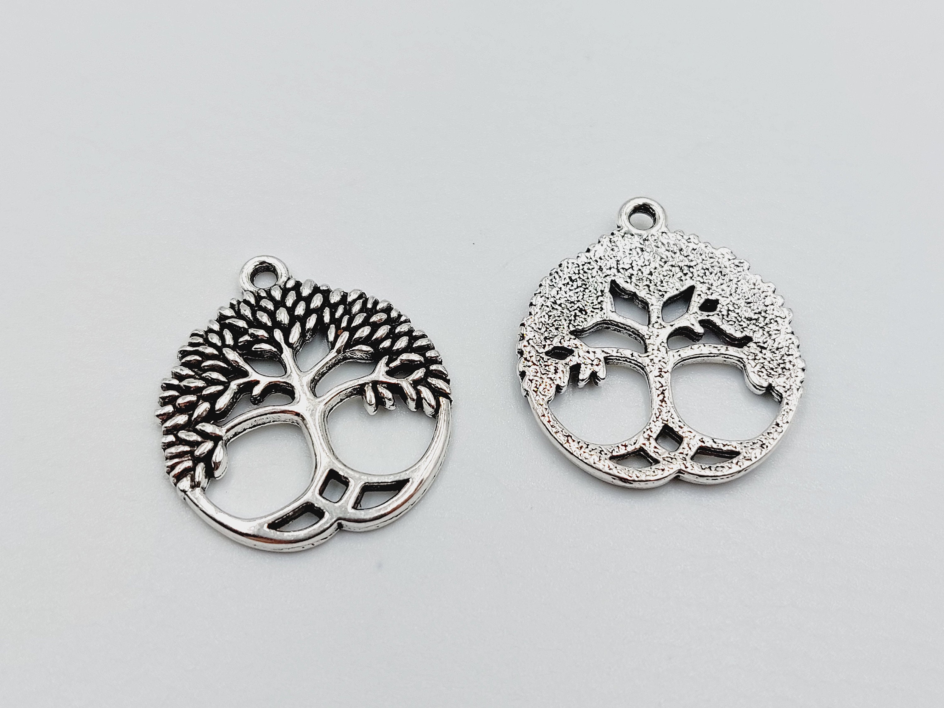 5 Tree of Life Charms / Pendants in Silver Tone tree as Above - Etsy