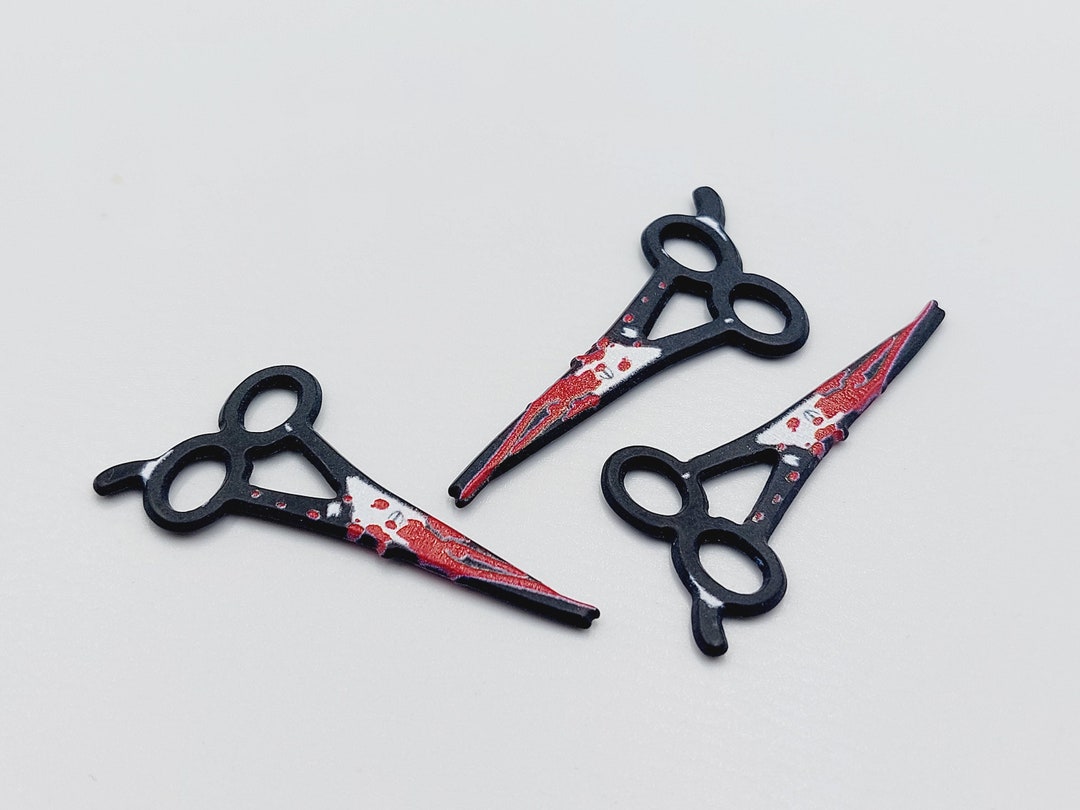 2 Bloody Scissors Charms - (horror Halloween Blood Gothic Stabbing ...