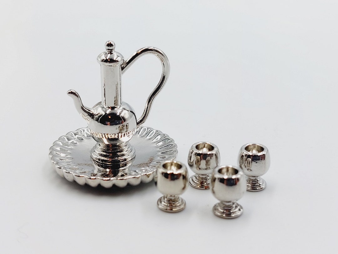 Miniature Eastern Tea Set( Traditional Tea Pot, Plate, 4 Cups ...