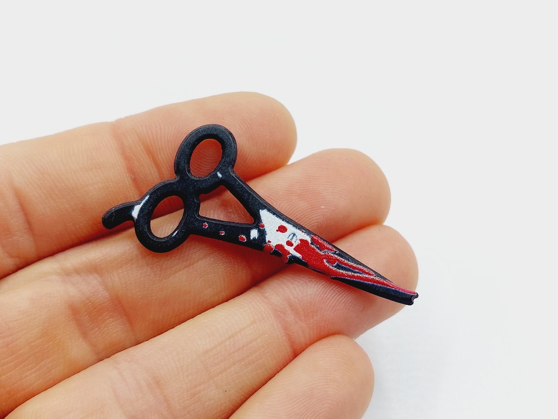 2 Bloody Scissors Charms - (horror Halloween Blood Gothic Stabbing ...