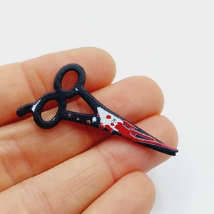 2 Bloody Scissors Charms - (horror Halloween Blood Gothic Stabbing ...
