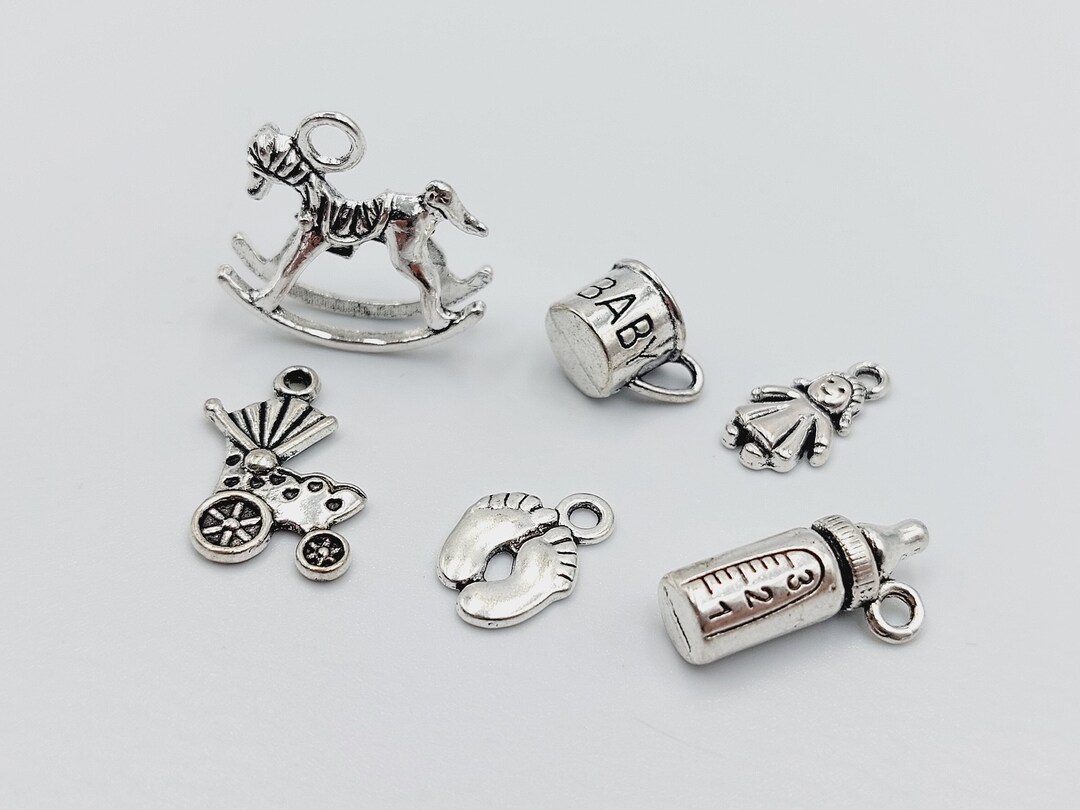 Baby Charms Collection Set - 6 Pieces (silver Tone Rocking Horse ...