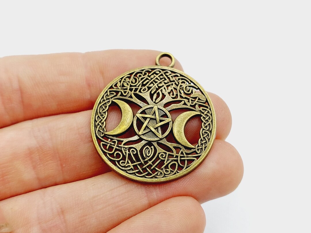 1 Triple Moon Tree of Life Pendant Charm in Antique Bronze Tone ...