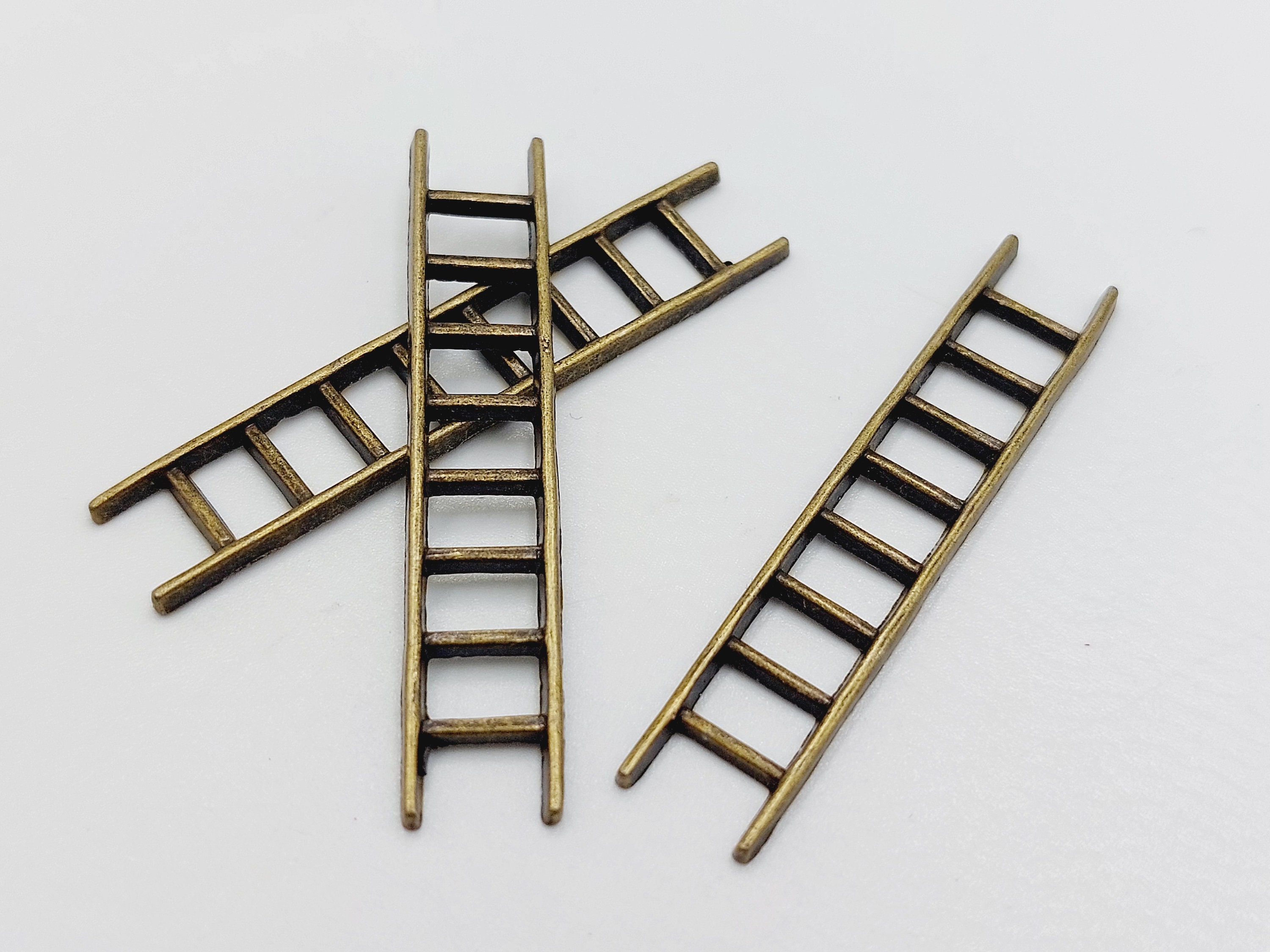 5 Large Ladder Charms / Ladder Miniatures in Bronze Tone - Etsy