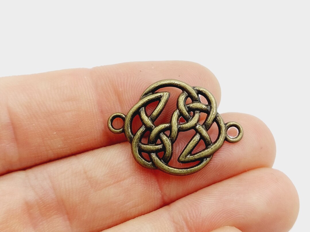 5 Celtic Knot Connector Charms in Antique Bronze Tone (celtic Irish ...