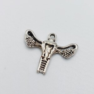 10 Anatomical Female Reproductive System Charms in Silver Tone uterus ...