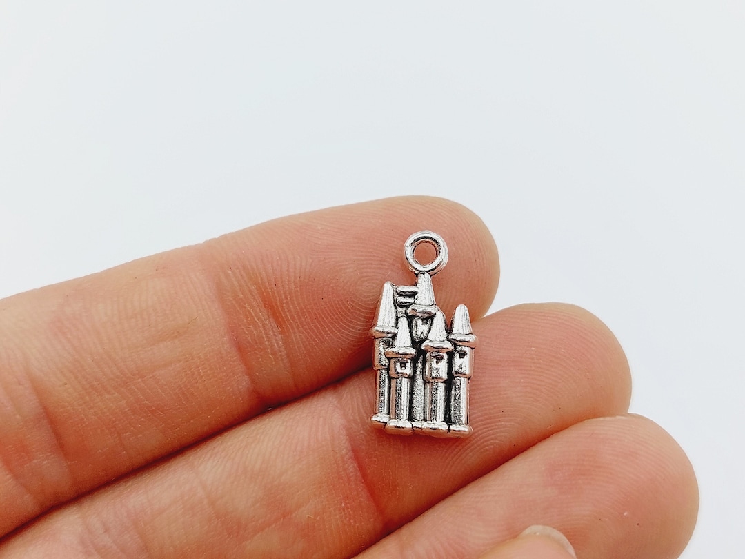 5 Castle Charms in Silver Tone tower Castle Fairytale Princess Medieval ...