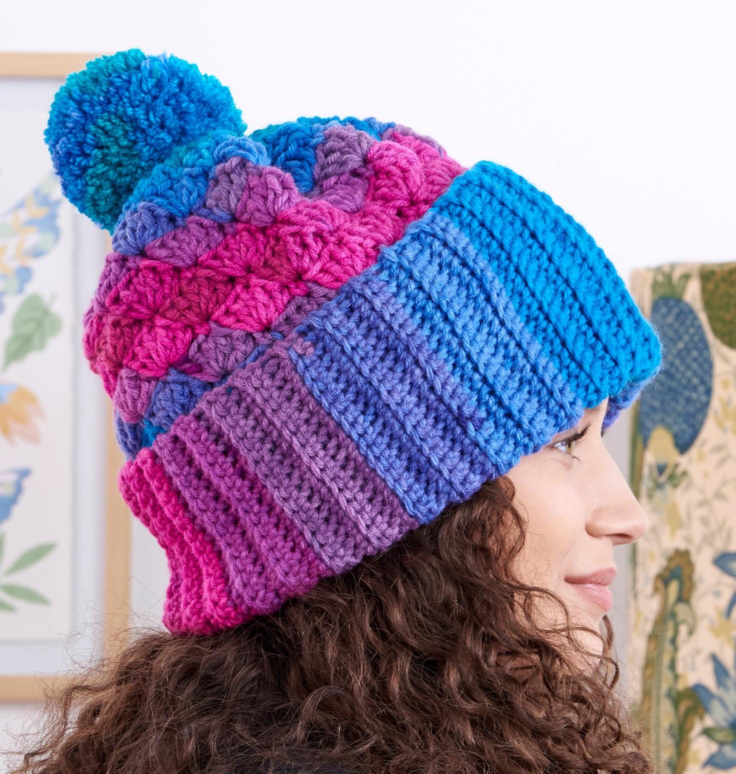 Stripy Shell Stitches Crochet Hat Digital Crochet Pattern, Cute Crochet ...