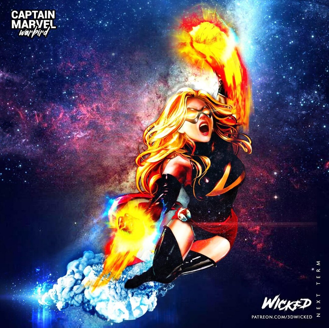 Captain Marvel Bust Marvel Stl File, Captain Marvel Stl, High Quality ...