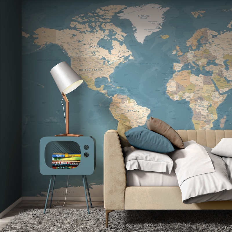 World Map Art for Boys - Etsy