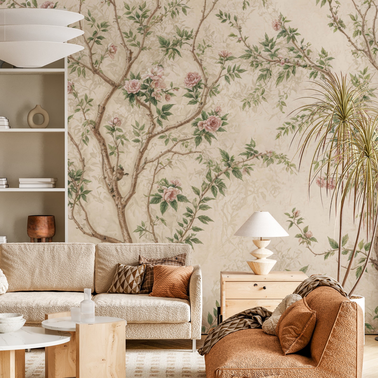 Chinoiserie Wallpaper Mural, Chinoiserie Wall Decal, Peel and Stick ...