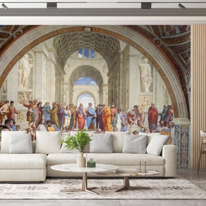 School of Athens Wallpaper, Itailian Renassaince Wall Art, Fresco ...