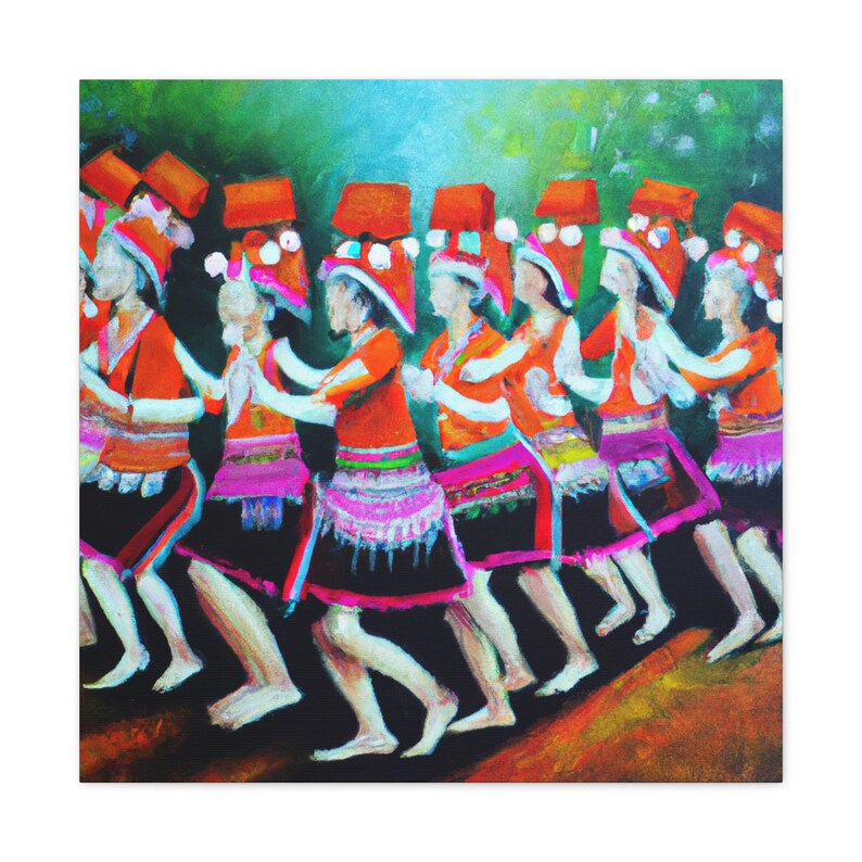 Hmong Dance Team Oil Painting - Etsy