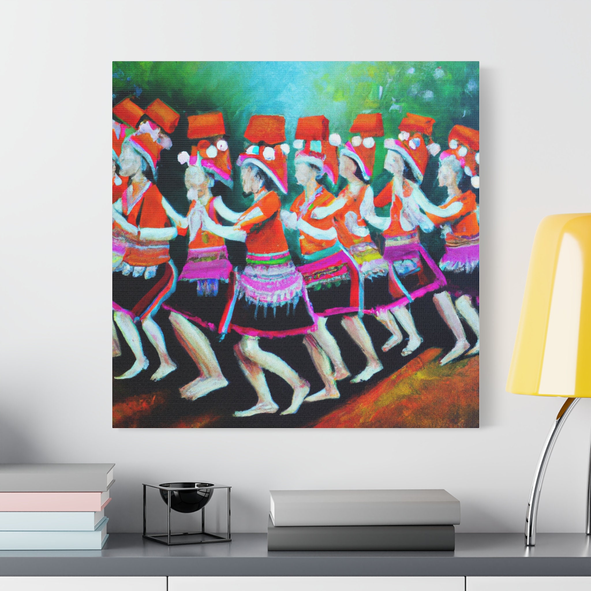Hmong Dance Team Oil Painting - Etsy