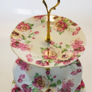 Cake Stand Three Tier Ceramic Display Stand Cakes Sandwiches Afternoon ...