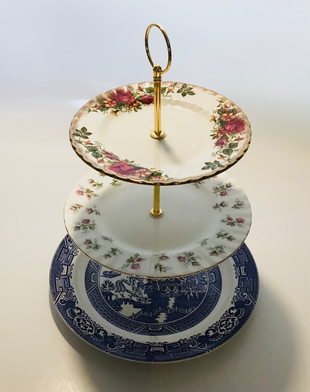 Three Tier Ceramic Display Cake Stand Sandwiches Afternoon Tea Scone ...