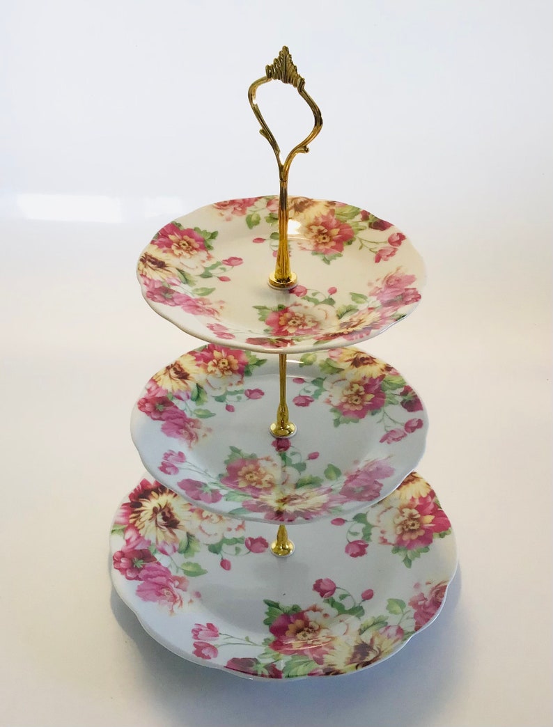 Cake Stand Three Tier Ceramic Display Stand Cakes Sandwiches - Etsy