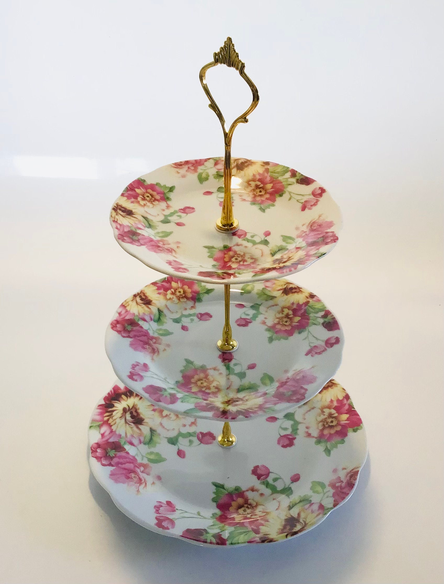 Cake Stand Three Tier Ceramic Display Stand Cakes Sandwiches - Etsy