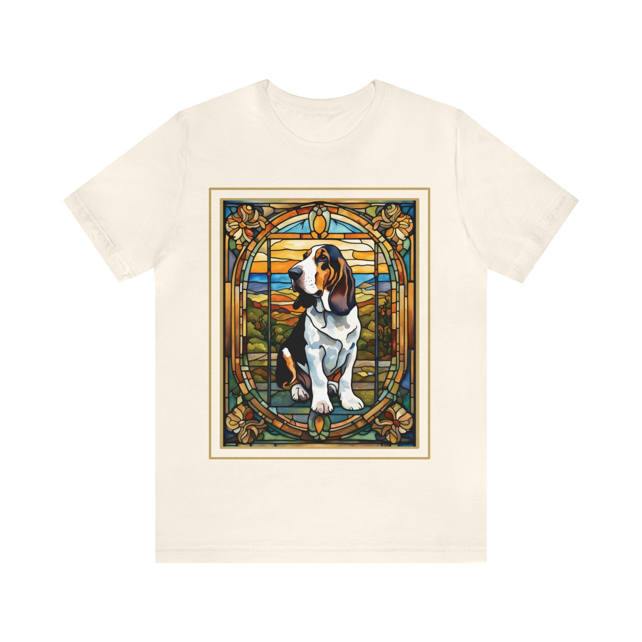 Basset Hound Stained Glass Graphic Tee Shirt Basset Hound Mom Gift Art ...