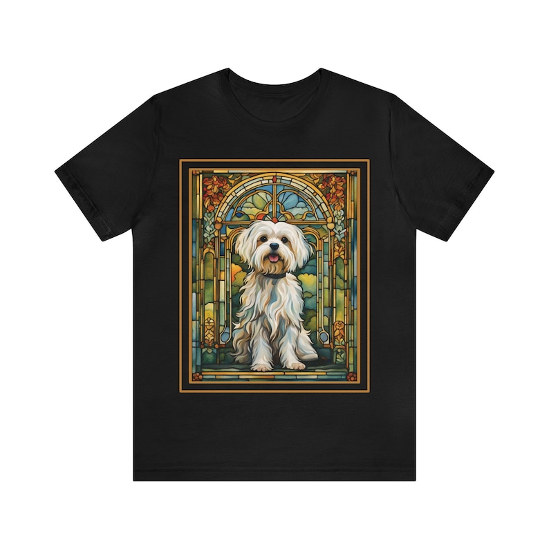 Maltese Stained Glass Graphic Tee Shirt Maltese Mama Gift Art Nouveau ...