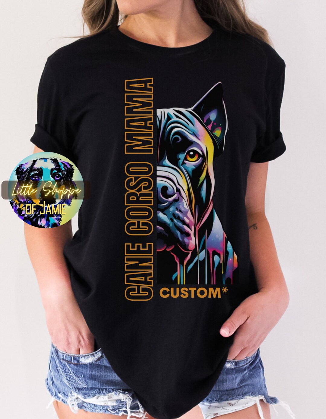 Personalized Cane Corso Mama Graphic Tee Shirts Customizable Cane Corso ...