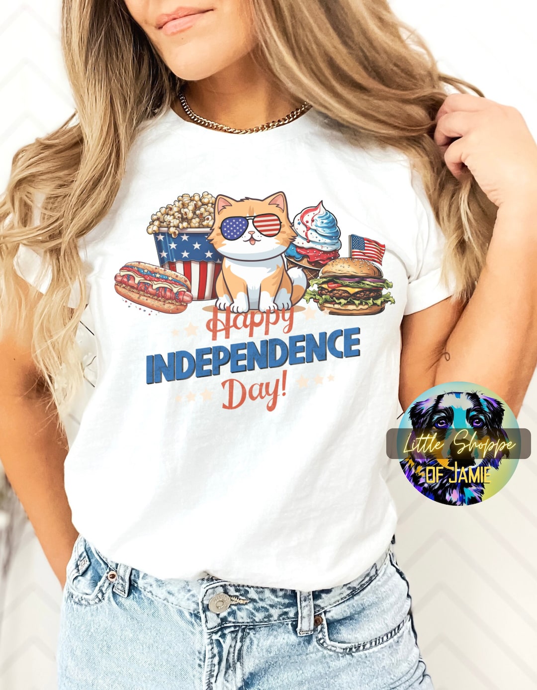 Cat Fourth of July Graphic Tee Shirts Cat Lover Gift Cat Mama T-shirt ...