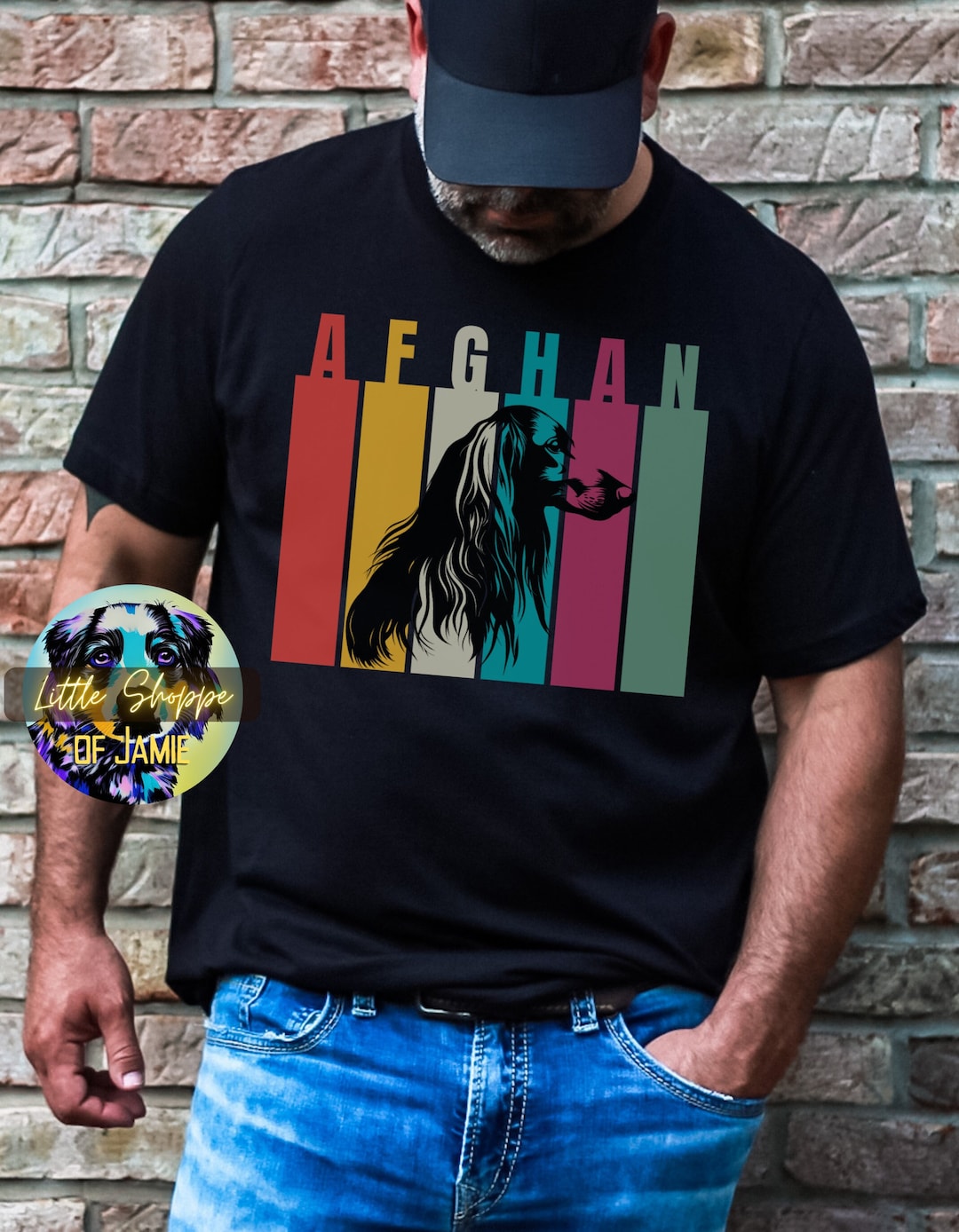 Afghan Hound Silhouette Graphic Tee Shirt Afghan Owner Gift Modern Pop ...