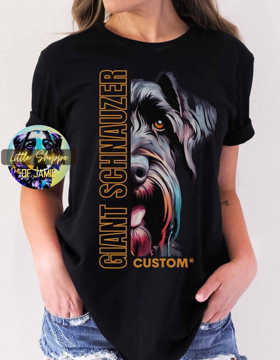 Personalized Giant Schnauzer Graphic Tee Shirt Customizable Schnauzer ...